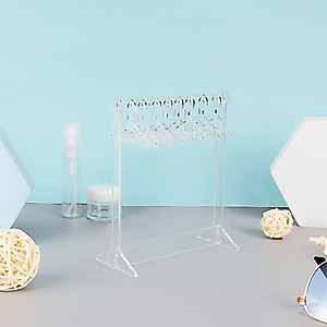 NatSumeBasics Earring Holder Stand Clear Acrylic Earrings Rack Mini Hangers Display Stand Jewelry Organizer Storage for Women Girls (Clear Earrings Rack)