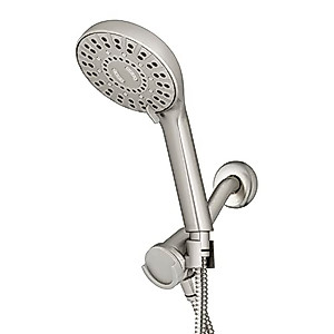 Waterpik Magnetic Dual Dock Adjustable Height Hand Held Shower Head With 5-Foot Metal Hose and PowerPulse Shower Massage, Brushed Nickel QMP-869ME