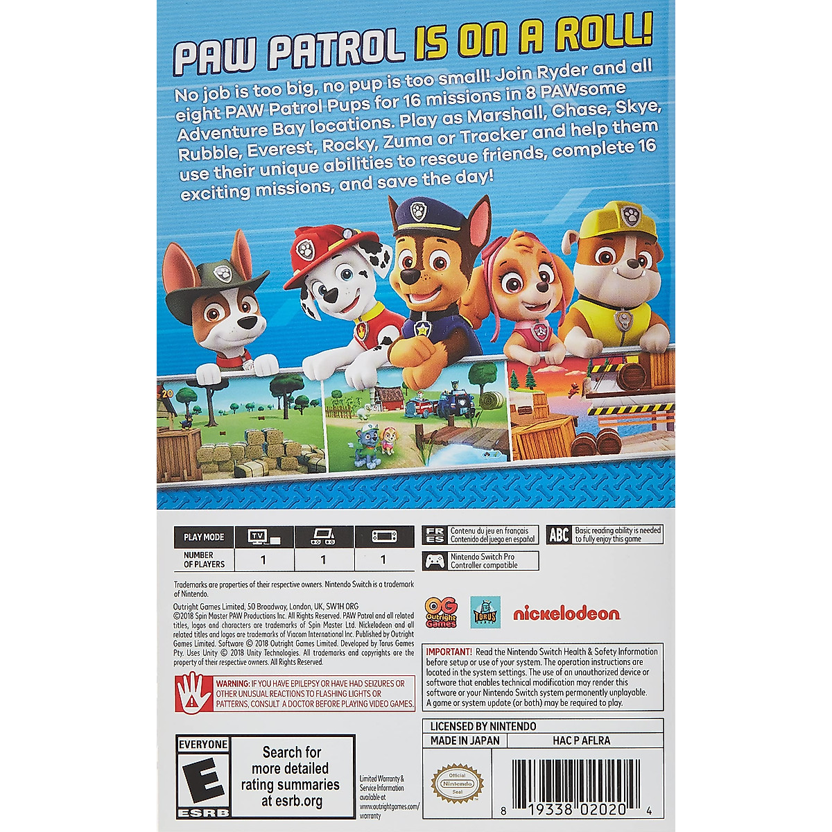 Paw Patrol: On a roll! (Nintendo Switch)