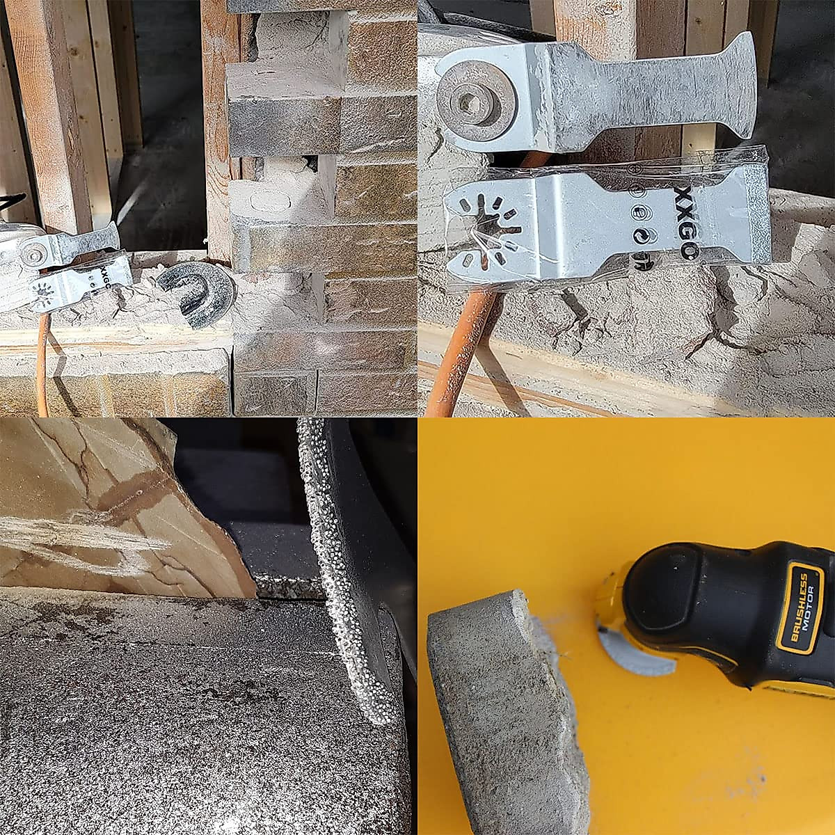 XXGO 4 Pcs Diamond Oscillating Multi Tool Swing Gritting Grouting Saw Blades XG4203L