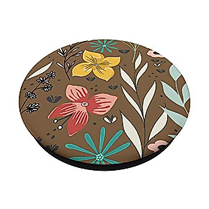 Coyote Light Brown Pastel Floral Flower Design PopSockets Swappable PopGrip