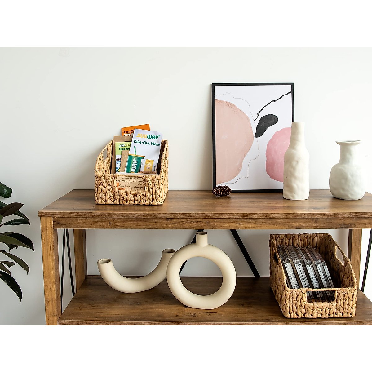 StorageWorks Wicker Storage Baskets with Built-in Handles