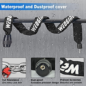 Bike Chain Lock, Heavy Duty Anti-Theft Bicycle Chain Lock, 2.72 Ft Security Bike Locks with 3 Keys, Waterproof Lock Chain for Bike, Bicycle, Scooter, Motorcycle, Door, Gate, Fence