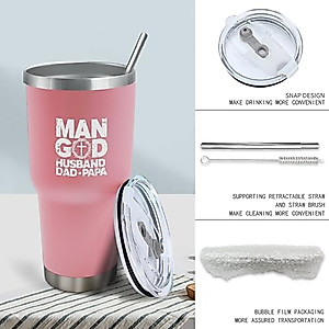 liabiliies Man of God Husband Dad papa Tumbler Coffee Tumblers 30 oz Tumbler with Lid and Straw Insulated Tumblers Stainless Steel Tumbler Funny Gifts for Women