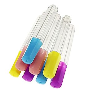 Tegg Needle Storage Tube 8PCS Clear Plastic Felting Needle Safety Storage Containers Holders Bottles with Colour Lids