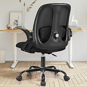 Razzor Office Chair, Ergonomic Computer Desk Chair with 2D Lumbar Support and Flip-up Arms, Swivel Breathable Mesh Task Chair with Adjustable Height for Home Office