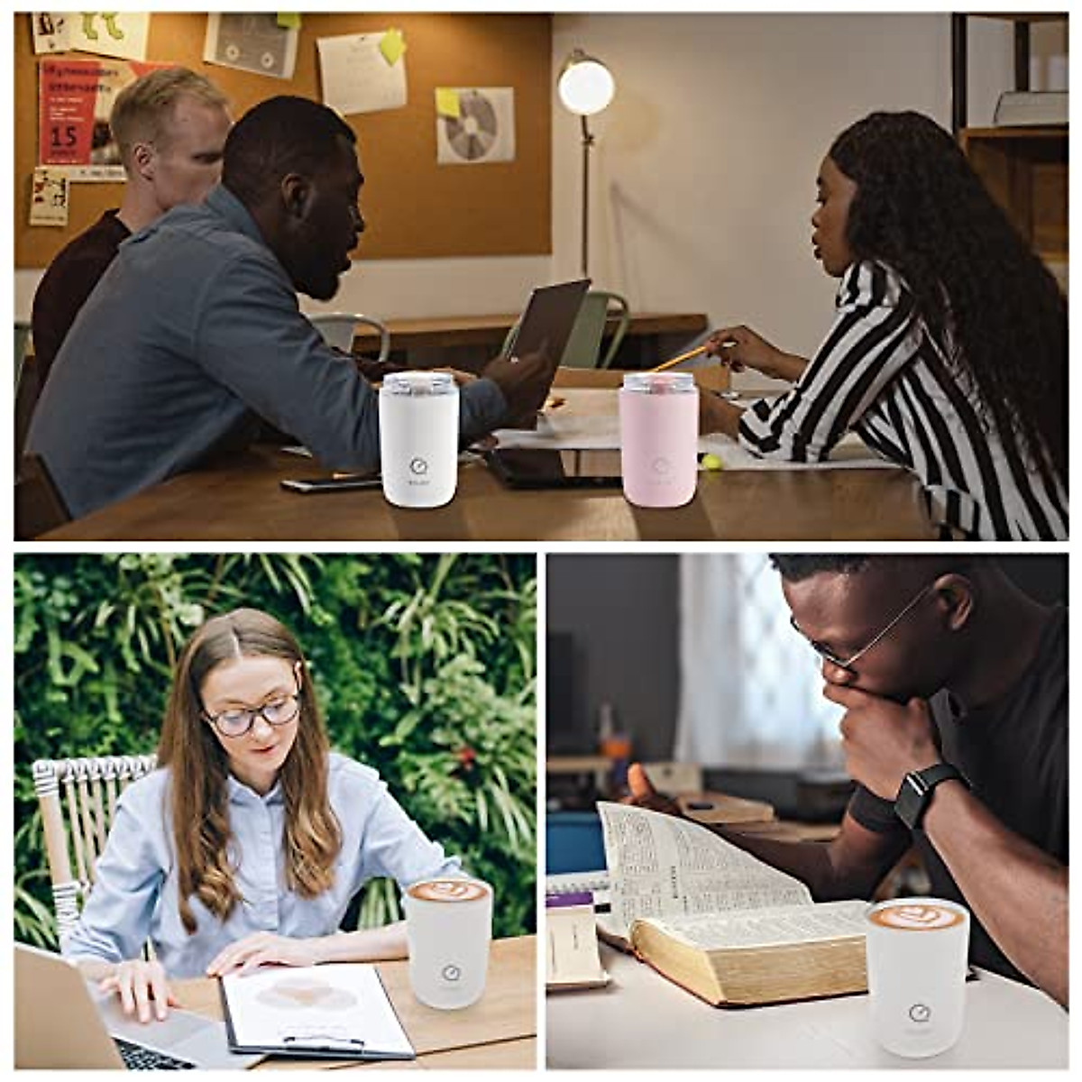 EQURA Coffee Mug with Straw, 9.5Oz Reusable Coffee Cup, 9 Hours Keeps Hot/Iced Beverage, Sweat Proof, Insulated Coffee Mug for Travel/Office/Camping (White)