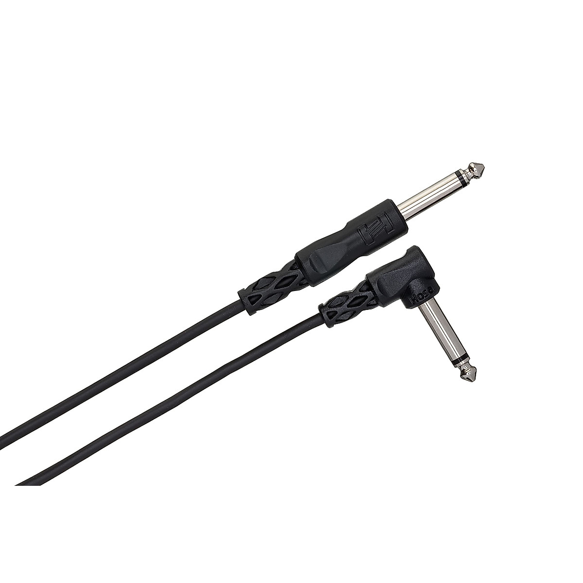 Hosa CPP-103R 1/4 in TS to Right-angle 1/4 in TS Unbalanced Interconnect, 3 feet