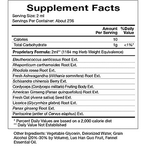 Natura Health Products Power Adapt Supplement - Deep Adrenal and Endocrine Support - Featuring Ashwagandha, Ginseng, Rhodiola Rosea Root Ext. and Cordyceps (16 fluid oz)