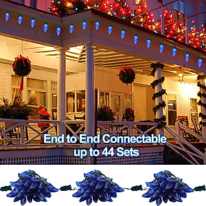 C9 Christmas Lights, 50 LEDs 24.5FT Faceted String Lights Connectable Commercial Grade Indoor Outdoor, 120V UL Certified Xmas Strawberry Tree Light Strand for St Patricks Day Patio Parties, Green