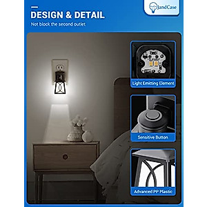 JandCase Night Light Plug- in, Dimmable Dusk-to-Dawn Sensor LED Night Light, 5000K Daylight White, 1W Indoor Decorations Retro Style, Nightlight for Kids Room, Nursery, Stairs, 6Pack