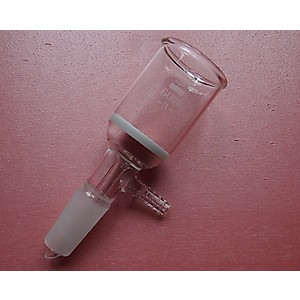 Deschem 60ml,24/40,Glass Buchner Filter Funnel,3# Coarse Filter,Vacuum Hose Connection