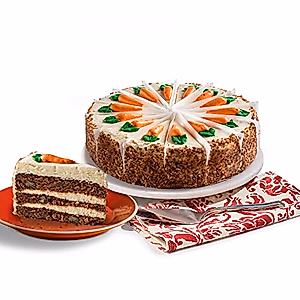 David's Cookies Layered Carrot Cake 10" - Pre-sliced 14 pcs. Fresh Gourmet Bakery Dessert With Rich Cream Cheese Frosting, Easter Food Gift Idea for Women, Men, Kids - Easter Snacks Cake for Delivery