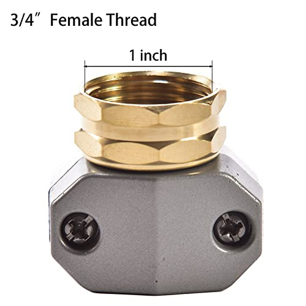 Zinc and Brass Female Clamp Coupling,Fits 3/4" or 5/8" Garden Hose Repair Fitting