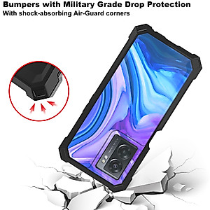 Ailiber Case for One Plus Nord N300 5G, Oppo A77 5G Case with Screen Protector, Dual Layer Structure Protection, Shockproof Corner TPU Bumper, Military Grade Phone Cover for 1 Plus N300 5G-Blue Purple