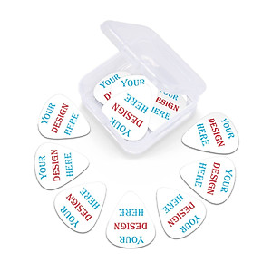 Custom 12 Pcs Guitar Pick, Personalized Add Your Image Text Light Medium Thin Unique Guitar Pick For Bass, Electric & Acoustic Guitars