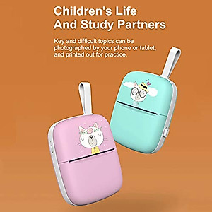 VIBY Portable Mini BT Printer Thermal Label Printer for Wrong Question Photo Memo Thermal Printing Student Pocket Printer (Color : E)