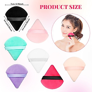 Patelai 15 Pcs Triangle Powder Puff Ultra Soft Pure Cotton Makeup Puffs Washable Face Velour for Cosmetic Foundation Sponge Makeup Tool(Black)