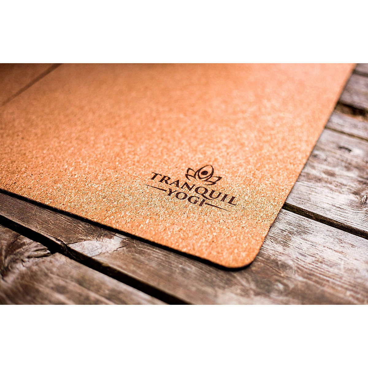 Tranquil Yogi Natural Yoga and Exercise Mat - Excellent Grip and Joint Protection, Includes Carry Strap. (Cork - 6mm)