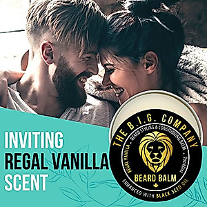 B.I.G. Company Beard Balm for Men - Light Weight Beard Wax with Good Hold, Styling, Control and Deep Conditioning of Beard Hair - Promotes Natural Beard Growth