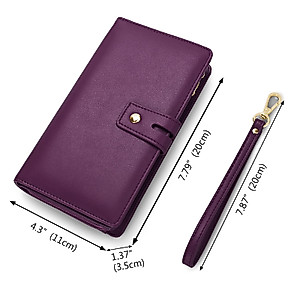 YALUXE Wallet for Women RFID Blocking Removable Checkbook Holder Large Capacity