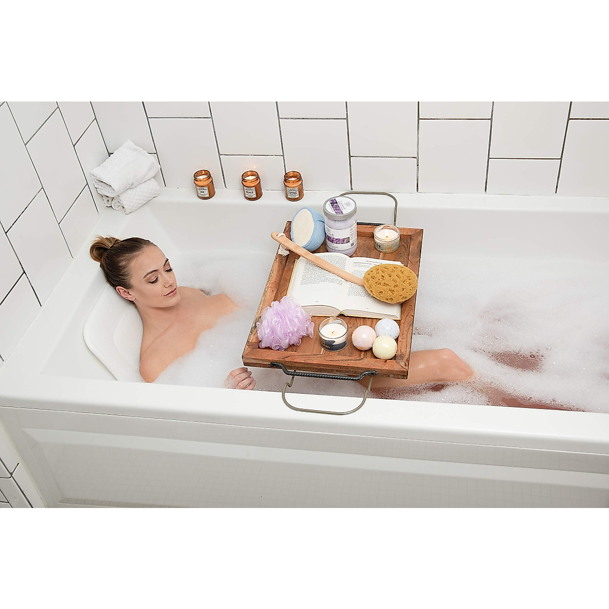 Premium Full Body Bath Pillow - Comfortable, Durable Bathtub Cushion for Relaxation, Spa-Like Experience, Pain Relief, Luxurious Plush Comfort, Quick Drying