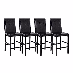 Homelegance Tempe Dining Counter Height Chair (Set of 4), Faux Leather, Dark Brown