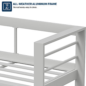 UDPATIO Outdoor Loveseat Aluminum Outdoor Furniture Sofa, Patio Seating Loveseat with 5" Thick Cushion and Waterproof Cover