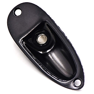 DISENS Guitar String Retainer Roller String Tree Guides,Loaded Jack Socket Plate and Neck Plate Black,Electric Guitar Hardware Set with screws