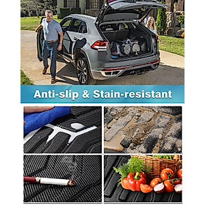 Mixsuper Cargo Liner for Ford Expedition Max/Lincoln Navigator L 2018-2024, All Weather Cargo Mat Rear Trunk Liner Behind The 3rd Row Seats Black