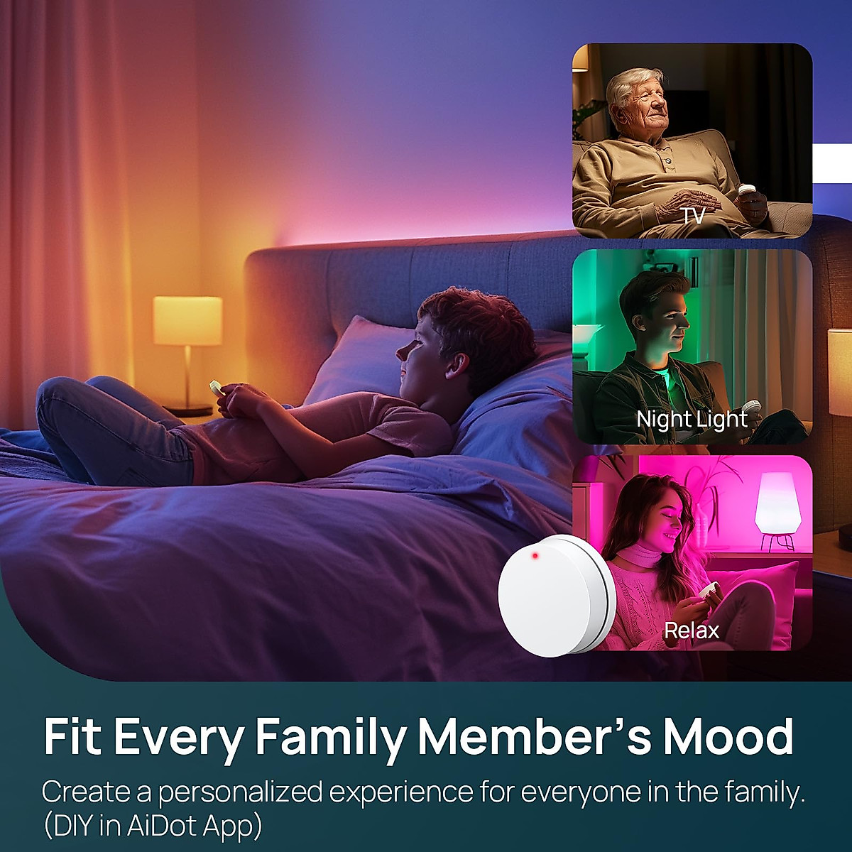 Linkind Smart Light Bulbs with Remote Control, Smart Bulb That Work with Alexa & Google Home, 16 Million Color Changing Light Bulbs 60W, A19 E26 2.4Ghz WiFi Light Dimmable,1800K-6500K,800lm 4 Pack