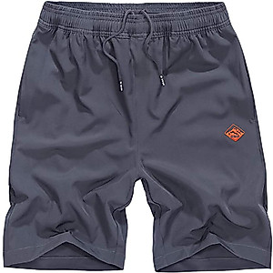 XinYangNi Men's Casual Shorts for Summer Elastic Waist Quick Dry Lightweight Cargo Shorts for Hiking Fishing Dark Grey US 34-36