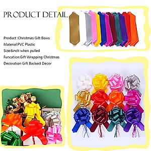 HQJAXJ 16 Pieces Pull Bows for Gift Wrapping,Gift Bows,Mixed Color Bows Gift Wrap Bows for Wedding,Birthday,Anniversary,Christmas,Party Favors 6 Inch