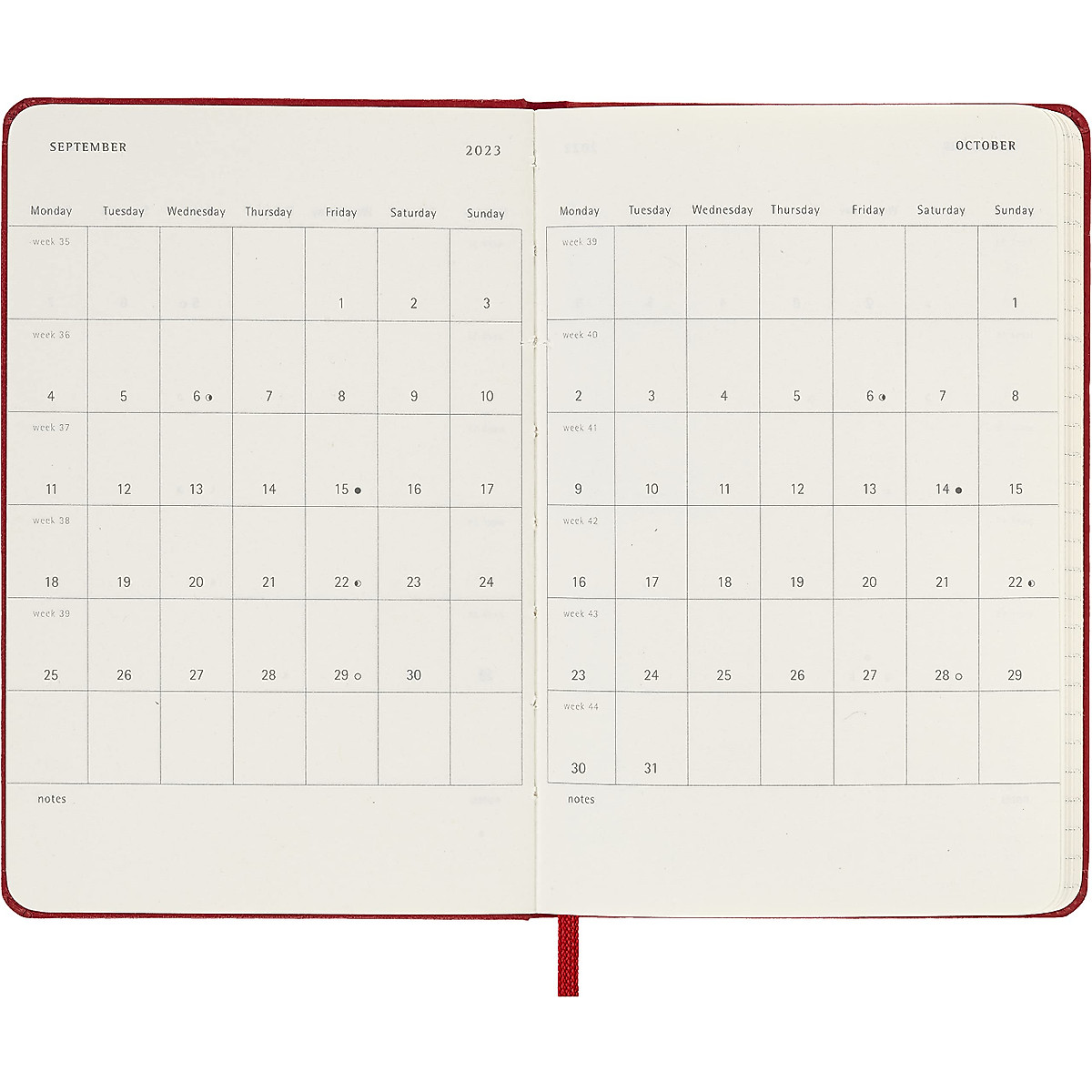 Moleskine Classic 18 Month 2022-2023 Weekly Planner, Hard Cover, Pocket (3.5" x 5.5"), Scarlet Red