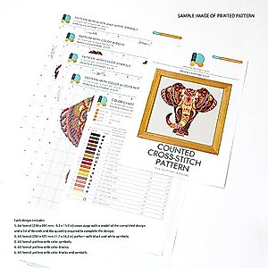 Badlands National Park CS456-2 - Counted Cross Stitch KIT#2. Set of Threads, Needles, AIDA Fabric, Needle Threader, Embroidery Clippers and Printed Color Pattern Inside.