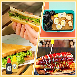 Wpxmer 12 PCS Mini Ketchup Bottles, Empty Plastic Salad Dressing Container, Squeeze Bottles for Bento Box Accessories