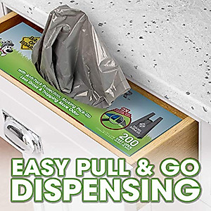 Bags on Board Dog Poop Bags | Extra Thick Waste Pickup Bags with Easy Tie Handles | Easy Dispensing Drawer Pack | 200 Count
