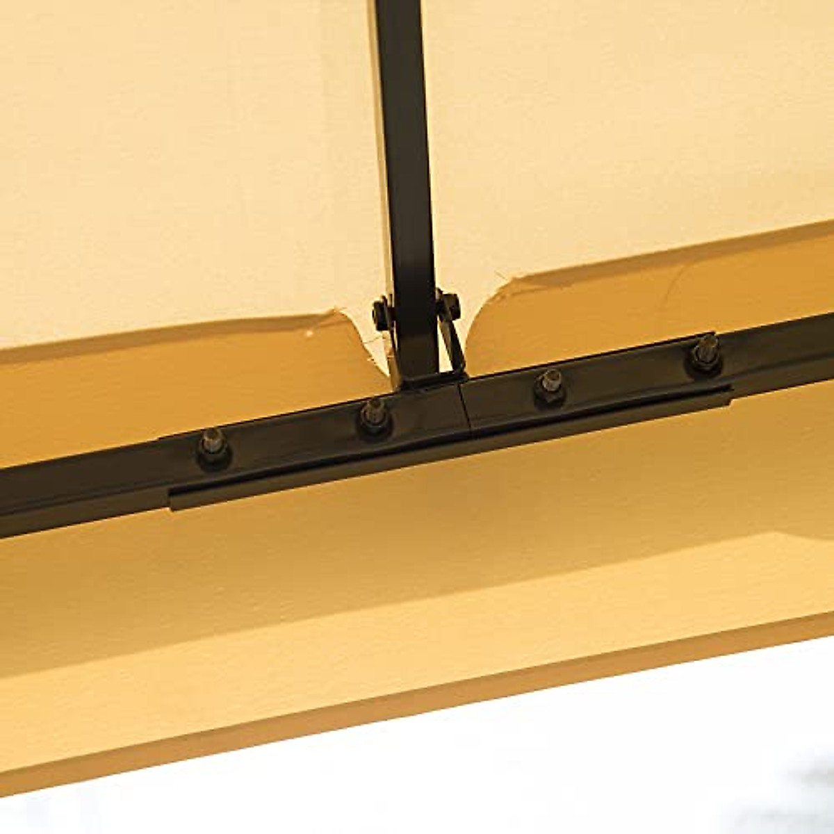 Outsunny 10' x 10' Metal Patio Gazebo, Double Roof Outdoor Gazebo Canopy Shelter with Tree Motifs Corner Frame and Netting, for Garden, Lawn, Backyard, and Deck, Beige