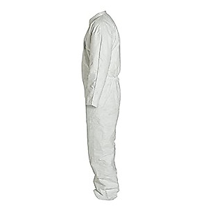 DuPont Tyvek Disposable Coveralls with Zipper Front, 25 Coveralls, White, Size XL, TY120SWH
