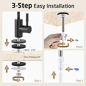 KES Reverse Osmosis Faucet NSF Certified RO Faucet Lead-Free Black Water Filter Faucet Drinking Water Beverage Faucet Water Filtration System 304 Stainless Steel Matte Black, Z504CLF-BK