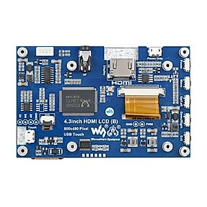 4.3inch HDMI LCD (B), IPS Screen HDMI Interface 4.3 inch 800x480 Capacitive Touch Screen Supports Multi Mini-PC Systems Raspberry Pi BB Black Banana Pi Raspbian Ubuntu Windows 10 8 7 @XYGStudy