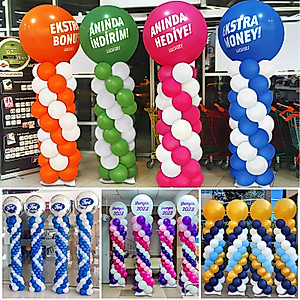 Toosci 2 Sets Adjustable Balloon Column Stand Kit, Metal 9 Feet Balloon Stands for Floor, Balloon Tower Decorations for Baby Shower Graduation Birthday Wedding Party