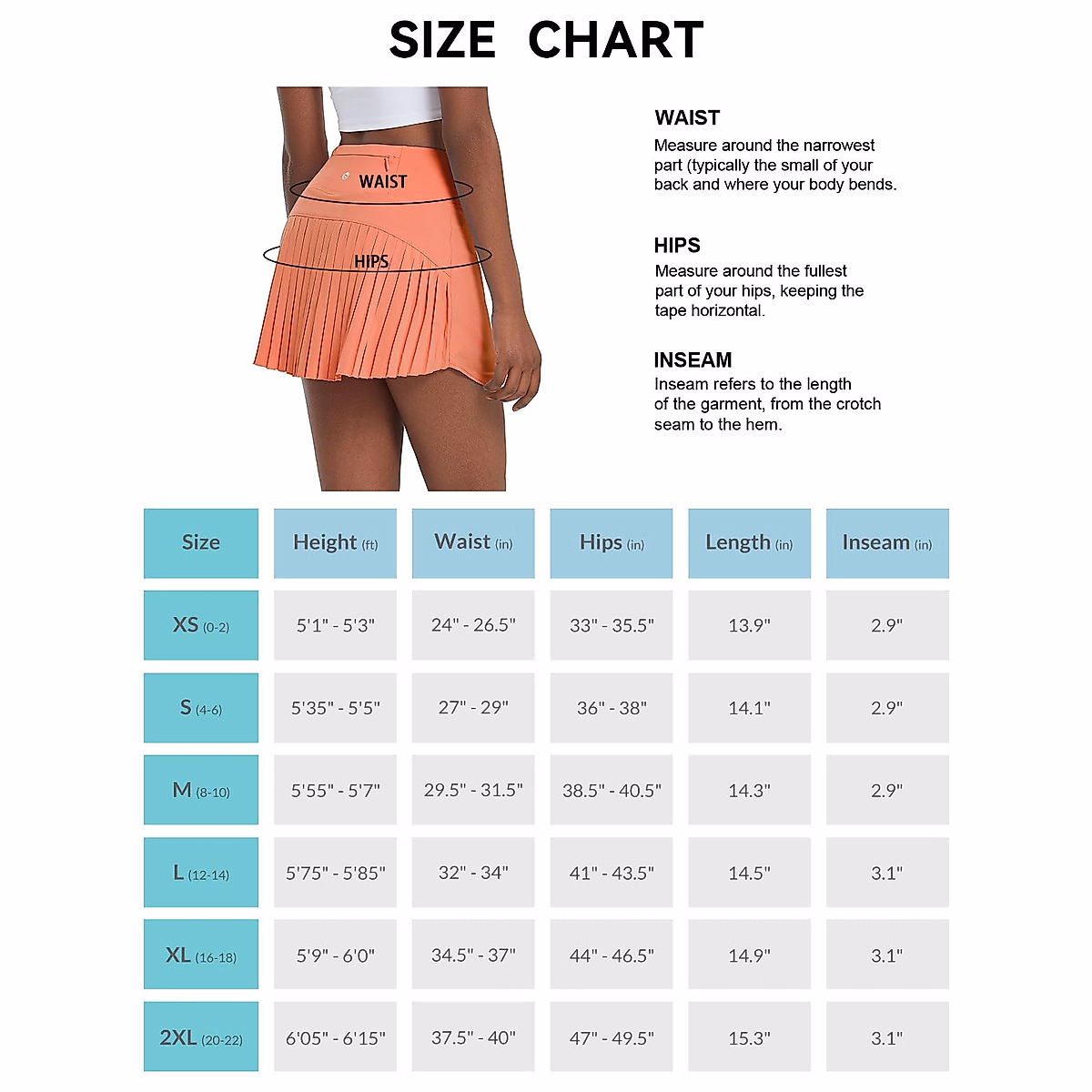 BALEAF Women's Pleated Tennis Skirts High Waisted Lightweight Athletic Golf Skorts Skirts with Shorts Pockets Scorched Red Coral Small