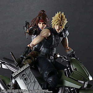 Square Enix Final Fantasy VII Remake: Cloud Strife, Jessie and Motorcycle Play Arts Kai Action Figure Set Jessie: W 3.13" x D 2.23" x H 9.72"