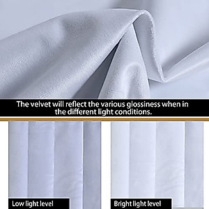 BONZER 100% Blackout Curtains for Bedroom - Premium Thick Velvet Curtains 84 Inches Long Thermal Insulated Energy Saving, Sun Light Blocking Grommet Window Drapes for Living Room, 2 Panels, White