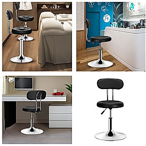 PenghaiYunfei Home Office Chair Ergonomic Desk Chair Computer Chair Height Adjustable Mid Back Task Chair Multi-Purpose Office Desk Chair Barber Shop for Men Women Adults(Black with Backrest)