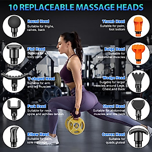 TOLOCO Massage Gun, Father Day Gifts, Deep Tissue Back Massage for Athletes for Pain Relief, Percussion Massager with 10 Massages Heads & Silent Brushless Motor, Relax Gifts for Dad/Mom, Black