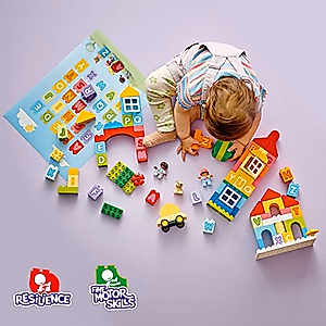 LEGO DUPLO Classic Alphabet Town 10935, Educational Early Learning Toys for Babies & Toddlers Ages +18 Months, Learn Colors, Letters and Shapes with Large Bricks
