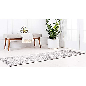 Unique Loom Sofia Collection Area Rug - Grace (2' x 13' 1" Runner, Dark Gray/ Gray)