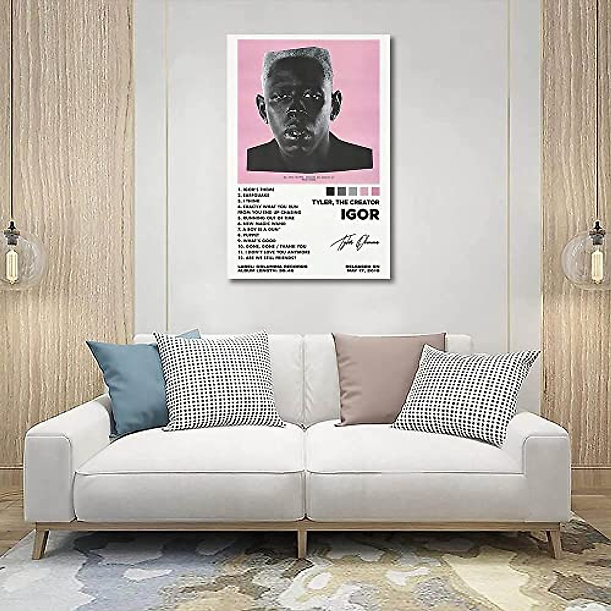 American Rapper Tyler Poster Decorative The Creator Album Cover Signed Limited Posters Wall Art Decor Print Picture Paintings for Living Room Bedroom Decoration Poster (6,12x18in Unframe)